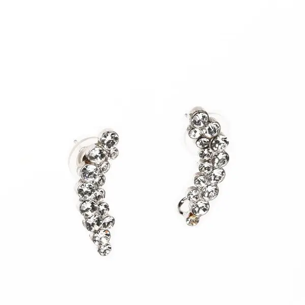 ADDICTED2 Milano Adara Ear Cuff Earrings With Swarovski Crystals - Silver
