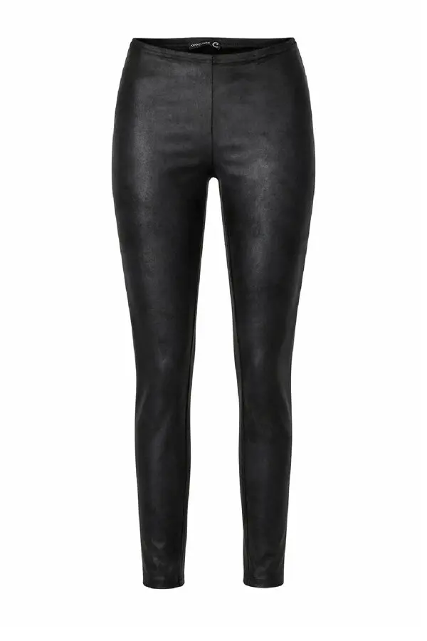 CONQUISTA Faux Leather Effect Slim-fit Pants