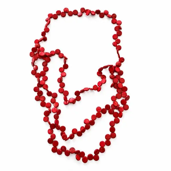 BELLUS DOMINA Fuchsia Wooden Bead Necklace - Pink