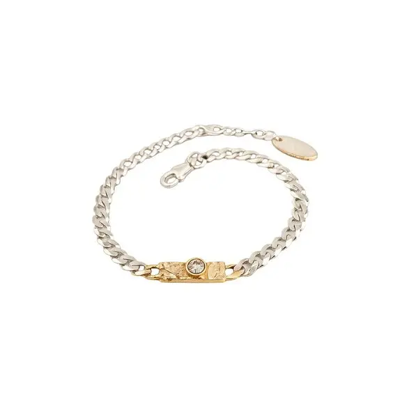 KARYN CHOPIK STUDIO LTD Sterling Silver And Bronze Link Bracelet With Cubic Zirconia