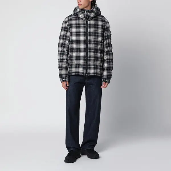 Moncler Ivory Check-pattern Down Jacket