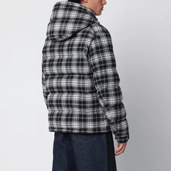 Moncler Ivory Check-pattern Down Jacket