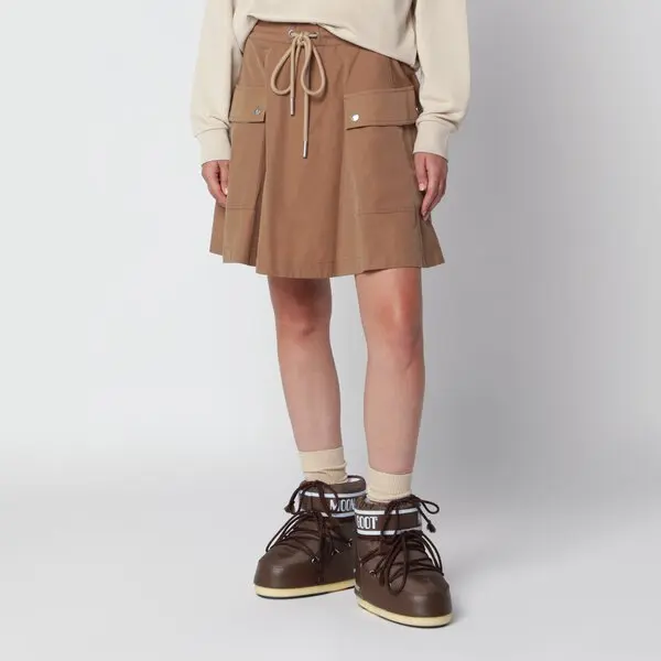 Moncler Light Cotton-blend Skirt - Brown