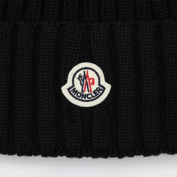 Moncler Wool Beanie With Pom-pom