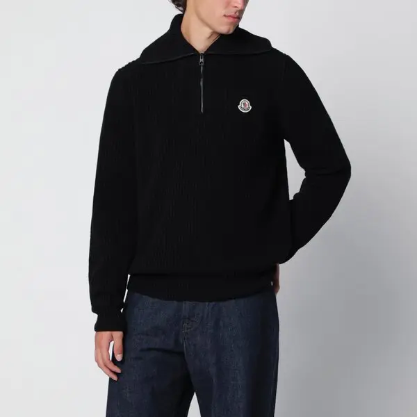Moncler Ribbed Wool Jumper - Black