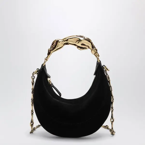 Chloé Suede Hobo Bag With Sculptural Handle - Black