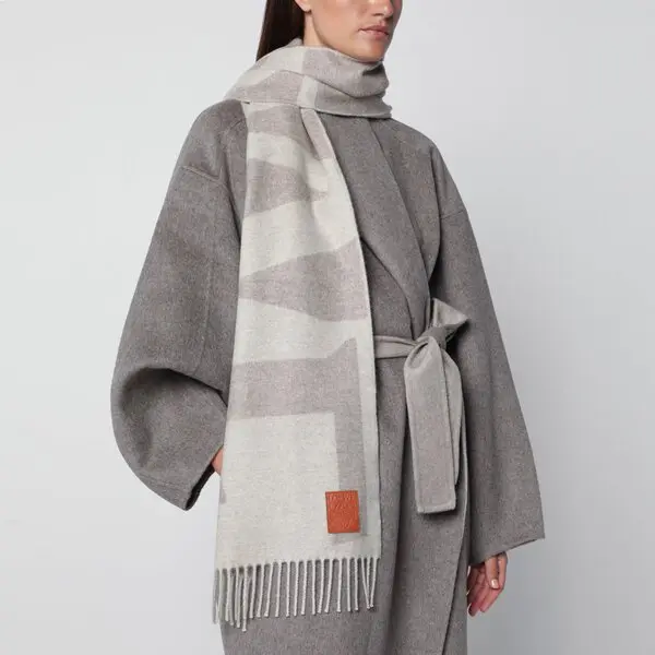 Loewe Light Cashmere Scarf With Anagram Patch