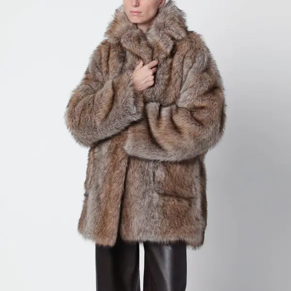 BB COUTURE Brigitte Coat In Wolf-effect Faux Fur