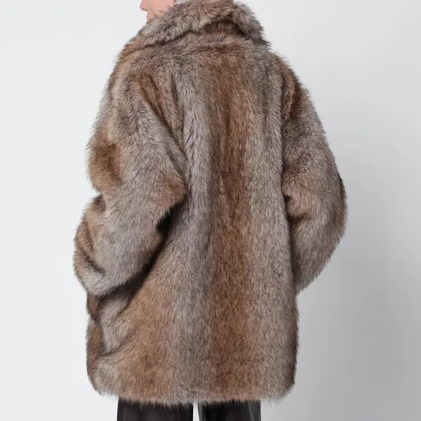 BB COUTURE Brigitte Coat In Wolf-effect Faux Fur