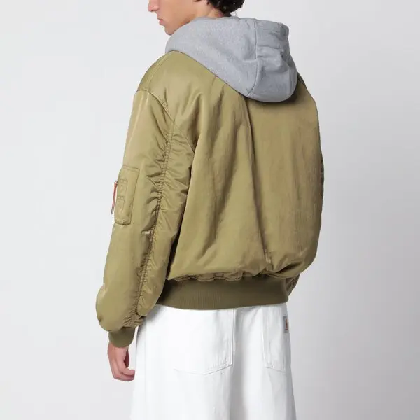 Loewe Khaki Technical Fabric Bomber Jacket - Green