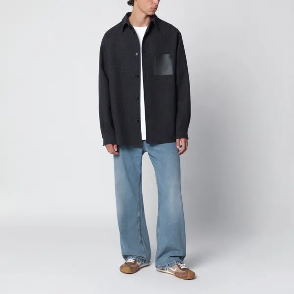 Loewe Dark Navy Shirt Jacket With Anagram Pocket