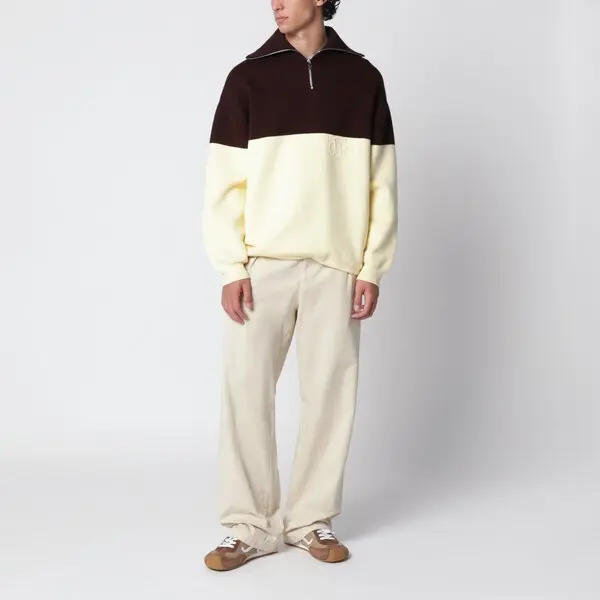 Loewe Yellow Half-zip Sweatshirt In Cotton Blend