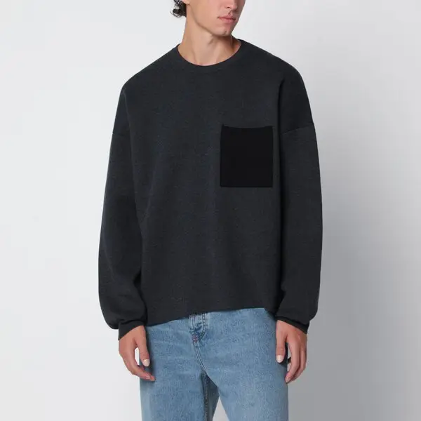 Loewe Charcoal Jumper In Cotton Blend - Grey