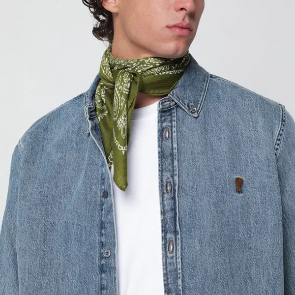 Destin Pistachio Judy Bandana Scarf In Wool - Green