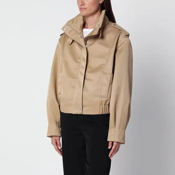 Source Unknown Barlow Flight Bomber Jacket In Twill - Beige