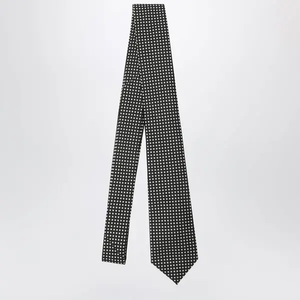 TOM FORD Silk Tie With Micro-square Pattern