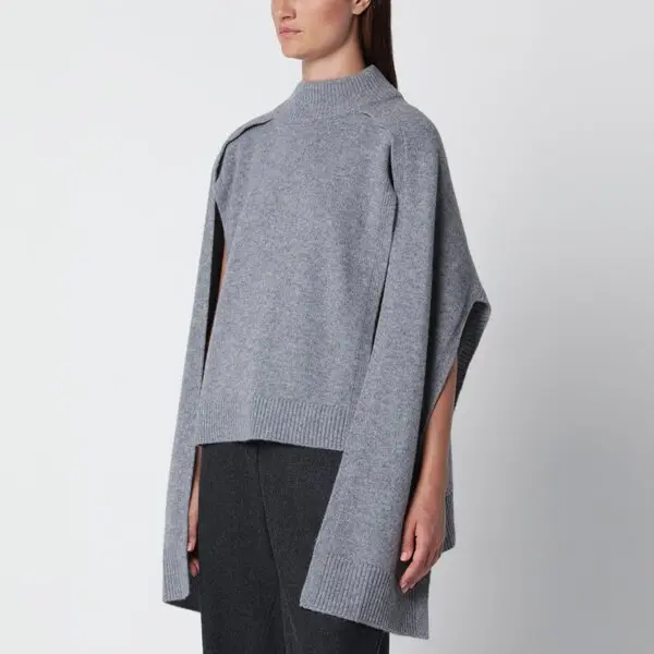 Source Unknown Wool Jumper With Cape-effect Sleeves - Grey