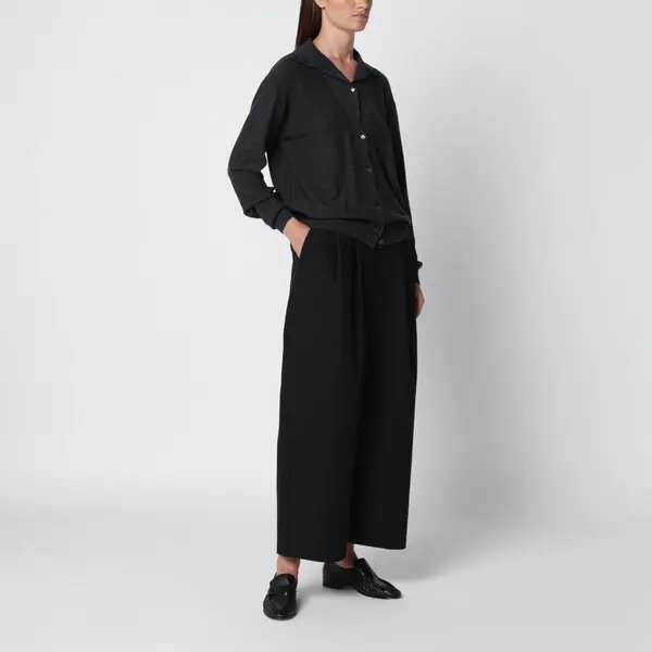Source Unknown Merino Wool Cardigan With Open Polo Collar
