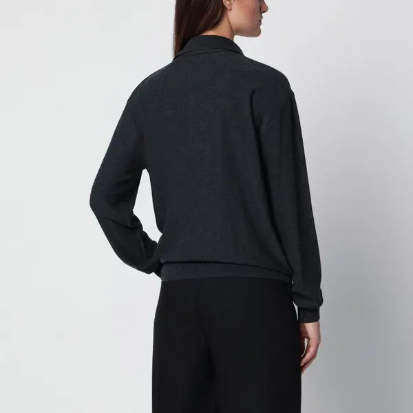Source Unknown Merino Wool Cardigan With Open Polo Collar