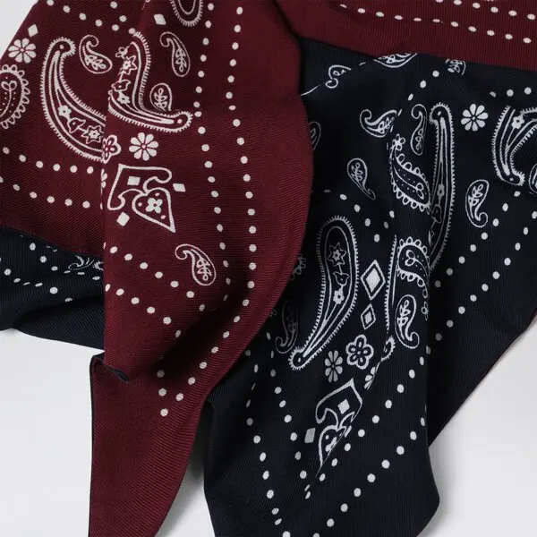 Destin Navy Blue/burgundy Triangular Bandana Scarf