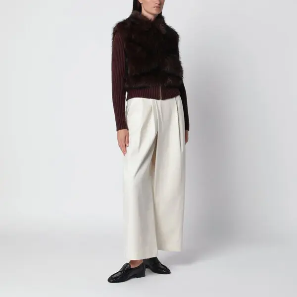 Source Unknown Meti Cardigan With Faux-fur Insert
