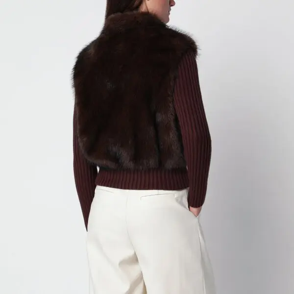 Source Unknown Meti Cardigan With Faux-fur Insert