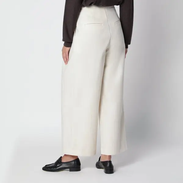Source Unknown Leiko Ivory Wide-leg Trousers