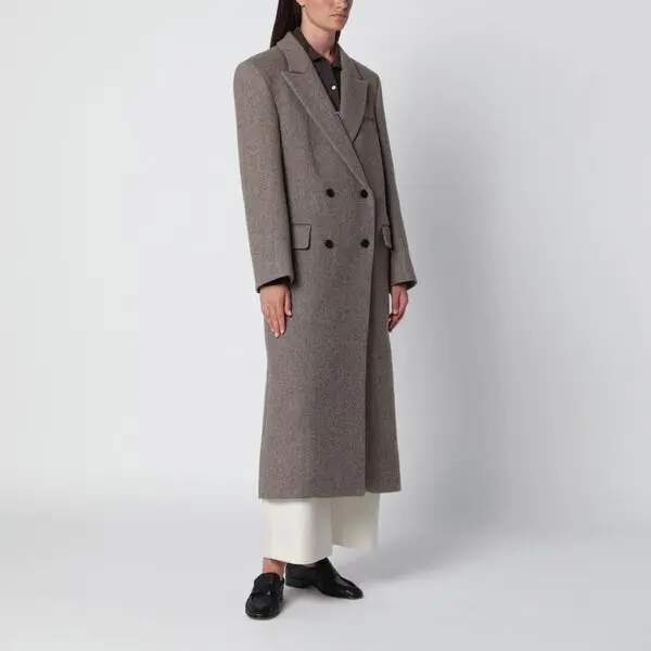 Source Unknown Reyna Double-breasted Herringbone Coat
