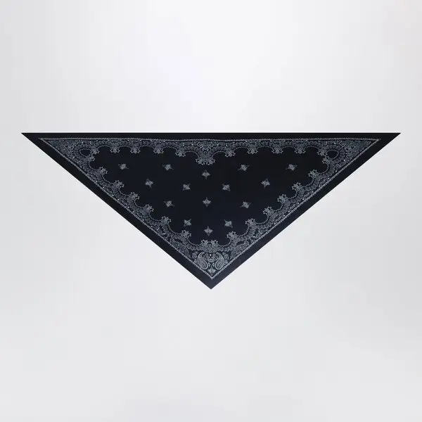 Destin Navy Triangular Bandana Scarf In Wool