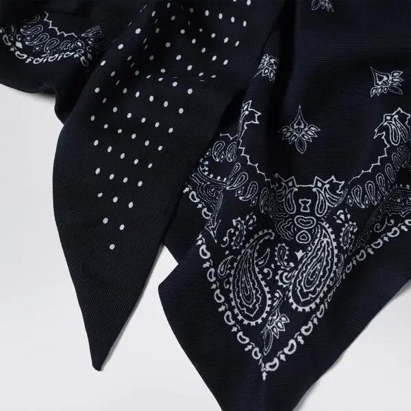 Destin Navy Triangular Bandana Scarf In Wool