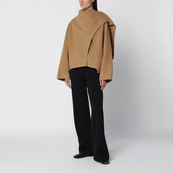 Source Unknown Oversized Wool Cloth Coat With Asymmetrical Panel
