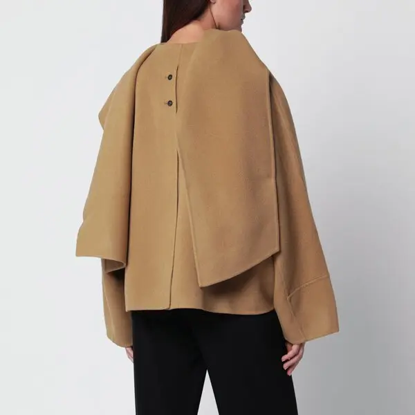 Source Unknown Oversized Wool Cloth Coat With Asymmetrical Panel