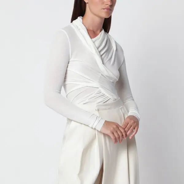 Source Unknown Draped Jersey Top - White