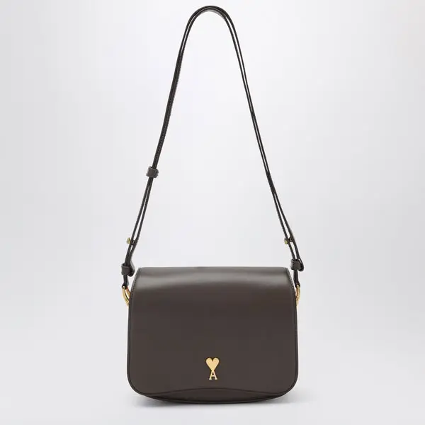 AMI Paris Smooth Leather Shoulder Bag - Brown