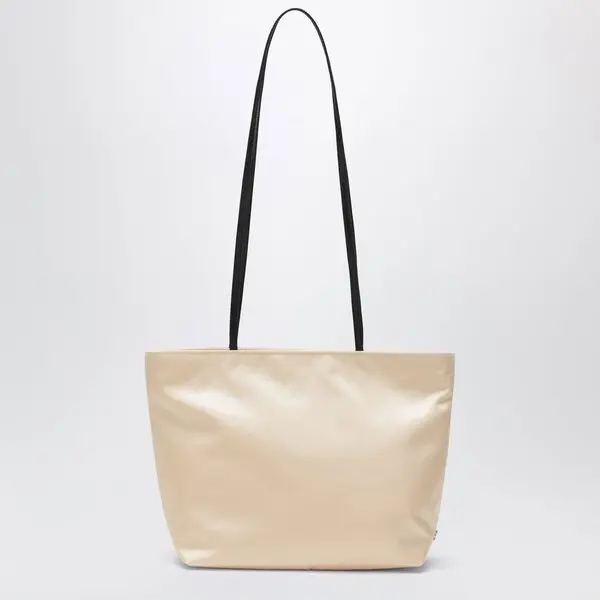 VALESQUE Spaghetti Tote Bag In Satin Nylon - White
