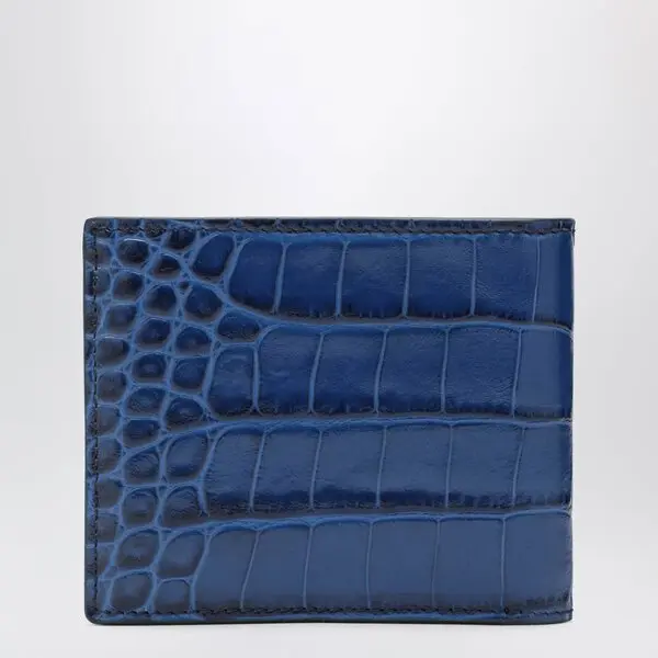 TOM FORD Bifold Wallet In Glossy Crocodile-effect Leather