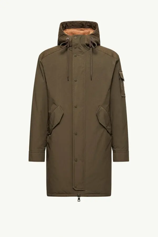 Moncler Nahan Hooded Long Down Parka - Green