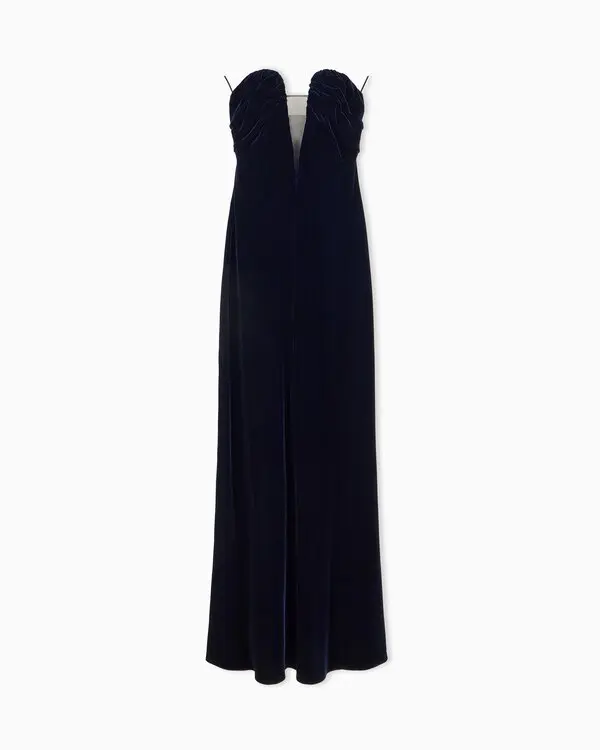 Giorgio Armani Long Bustier Dress - Blue