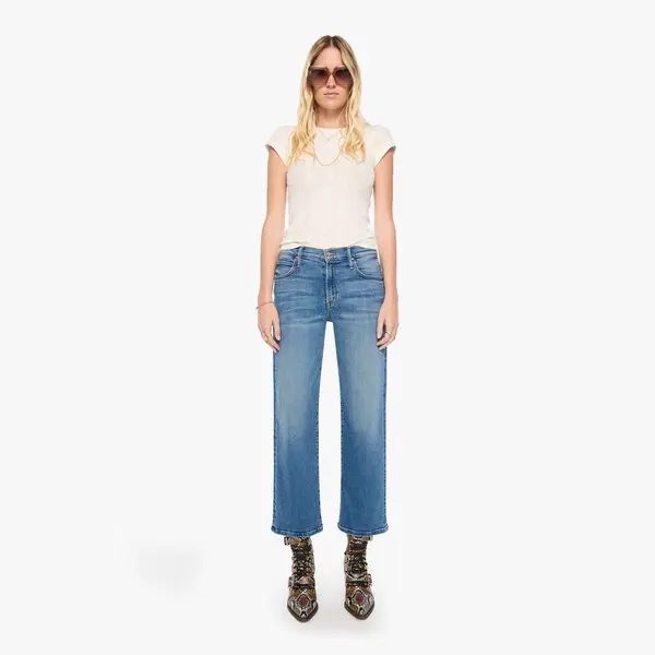MOTHER The Mid Rise Tunnel Vision Flood Strike It Rich Jeans - Blue