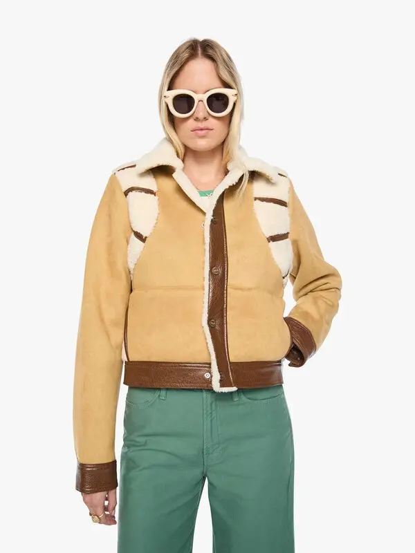 MOTHER The Tripper Puffer Mixed Media Jacket - Brown