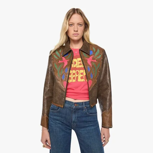 MOTHER The Open Book Zip Jacket - Dark Brown