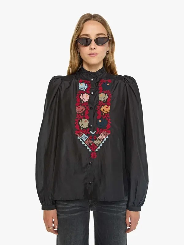 Alix Of Bohemia Annabel Emblem Panel Blouse - Red