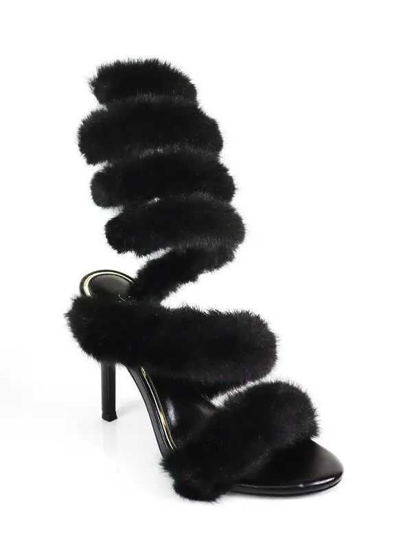 Frederick's Of Hollywood Allure Fluffy Stiletto Sandal