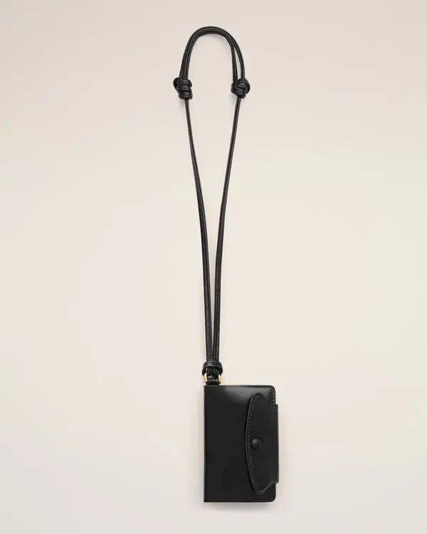 AMI Paris Mimi Cow Leather Notebook Holder - Black
