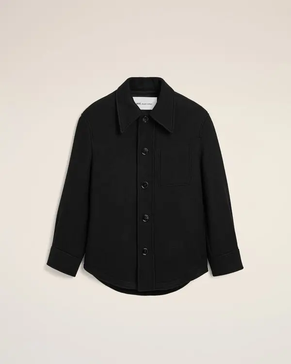 AMI Paris Wool Button-down Jacket - Black