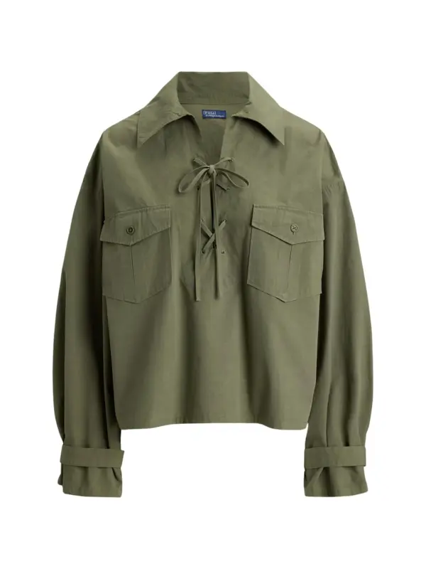Polo Ralph Lauren Cotton Lace-up Shirt - Green