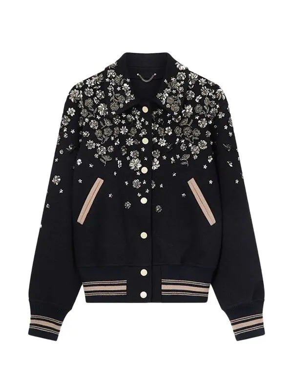 GOLDEN GOOSE Embellished Wool Bomber Jacket - Blue