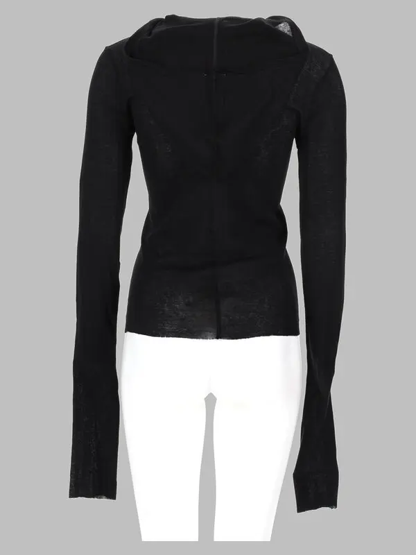 Rick Owens T-shirt "cropped Hooded Rib Ls T