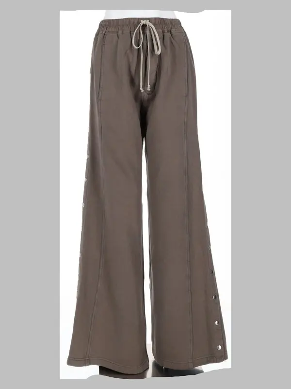 Rick Owens Wide Leg Snap Button Trousers