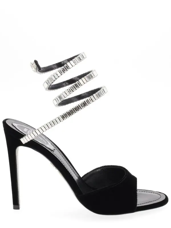 Rene Caovilla Sandalo "cleo Spark" Con Tacco - Black